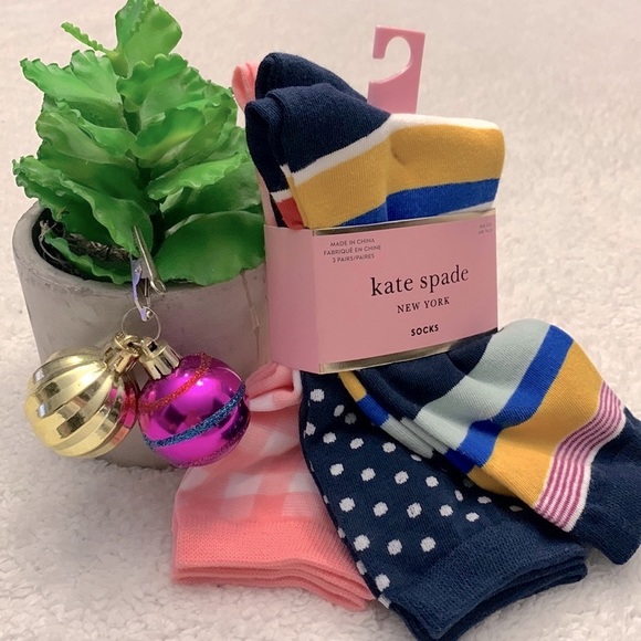kate spade | Accessories | 3 Pairs Kate Spade Stripe Crew Socks | Poshmark